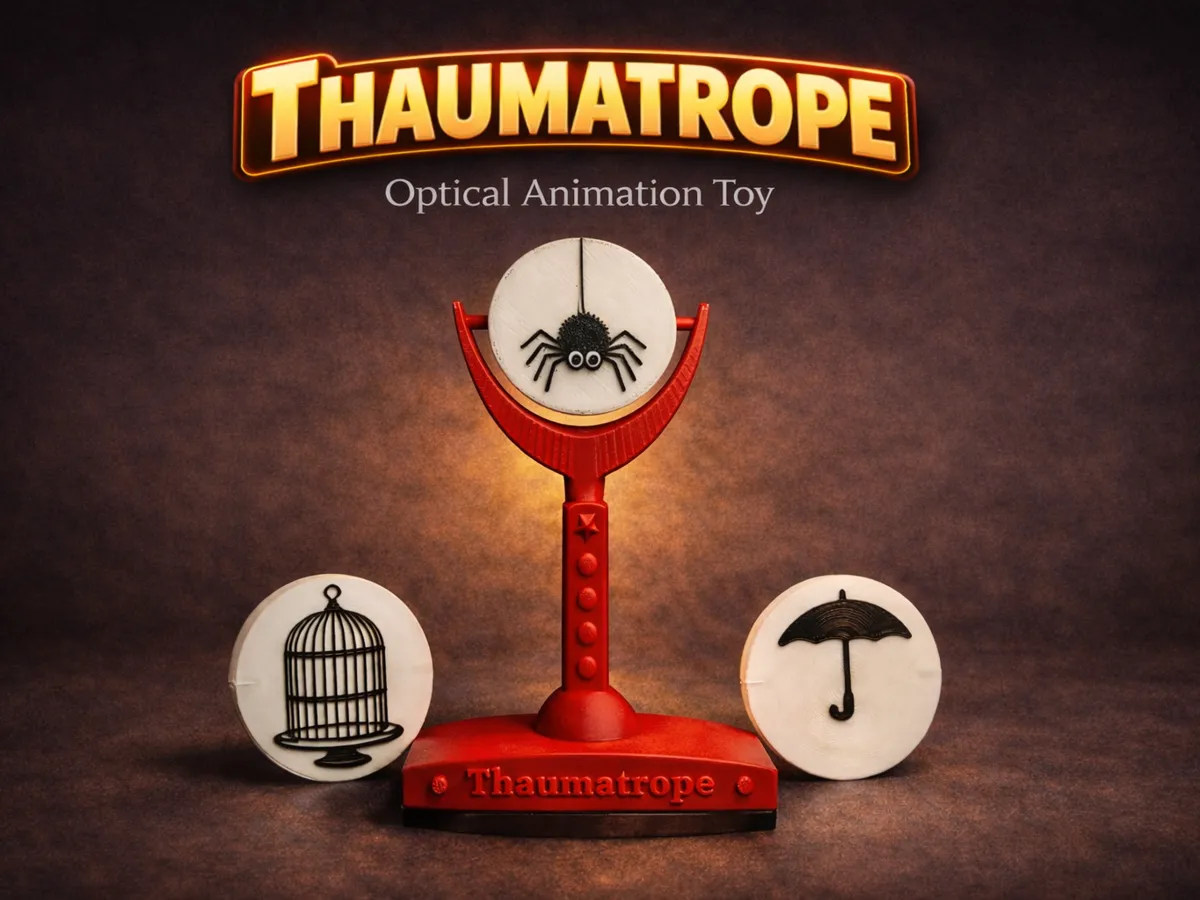 Thaumatrope // Optical Illusion Toy - Free 3D Print Model - MakerWorld