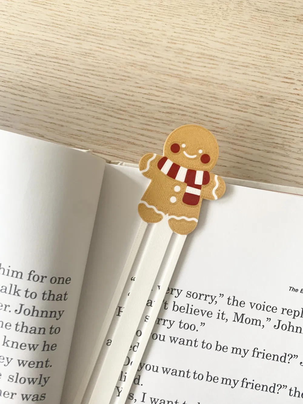 Cute Gingerbread Man Bookmark (Q_Craft) - Free 3D Print Model - MakerWorld