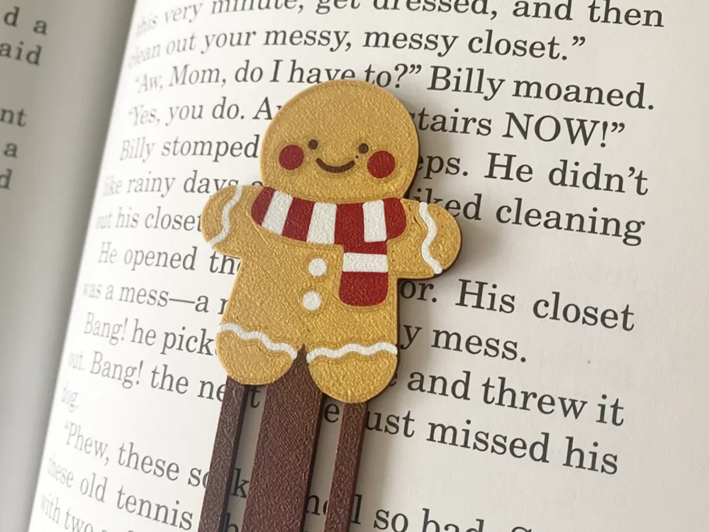 Cute Gingerbread Man Bookmark (Q_Craft) - Free 3D Print Model - MakerWorld