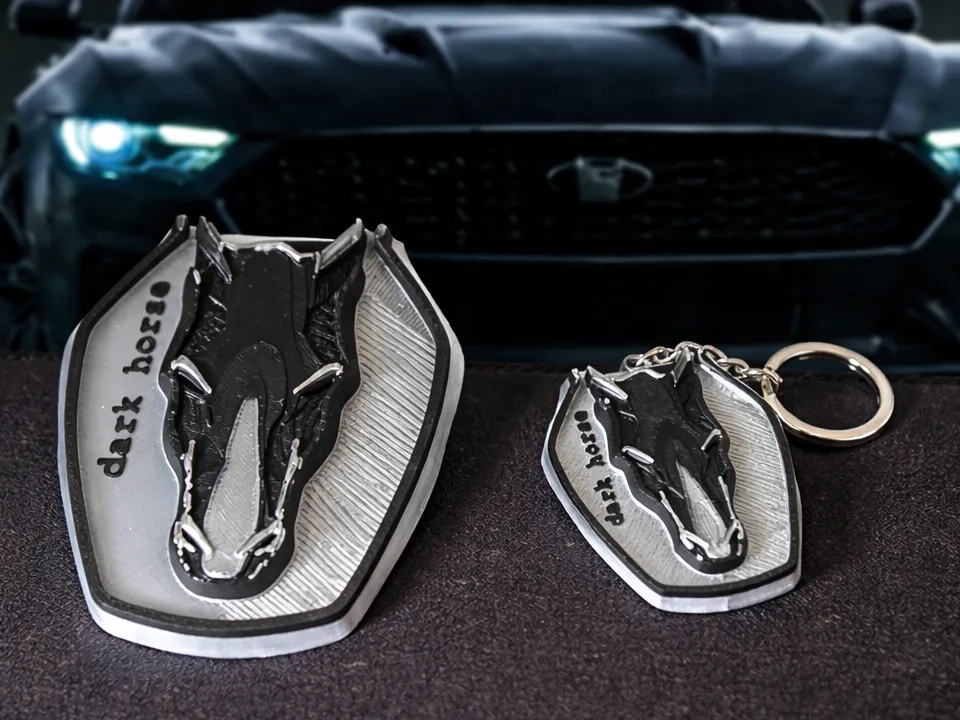 Mustang dark horse keychain - Free 3D Print Model - MakerWorld