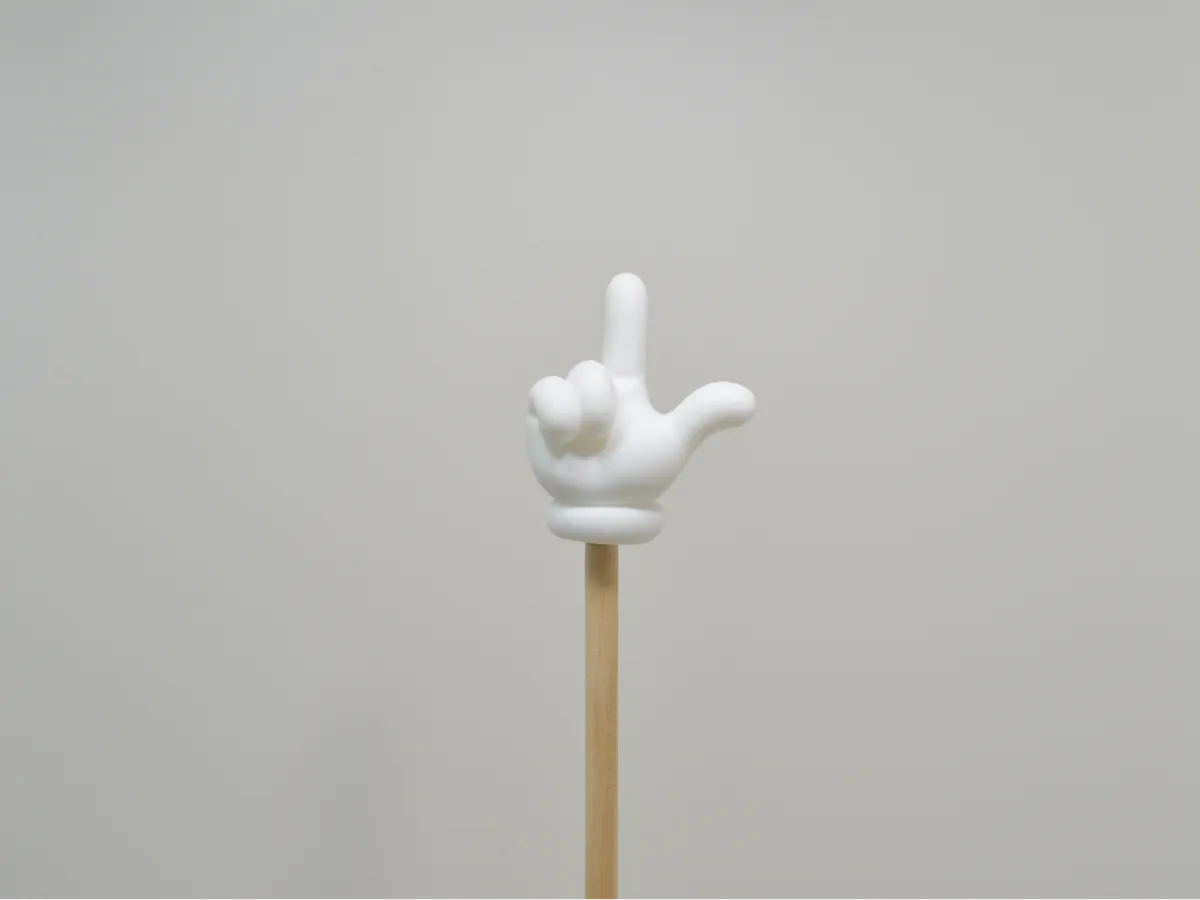 Cartoon Hand Pointer Stick - L-Finger - Free 3D Print Model - MakerWorld