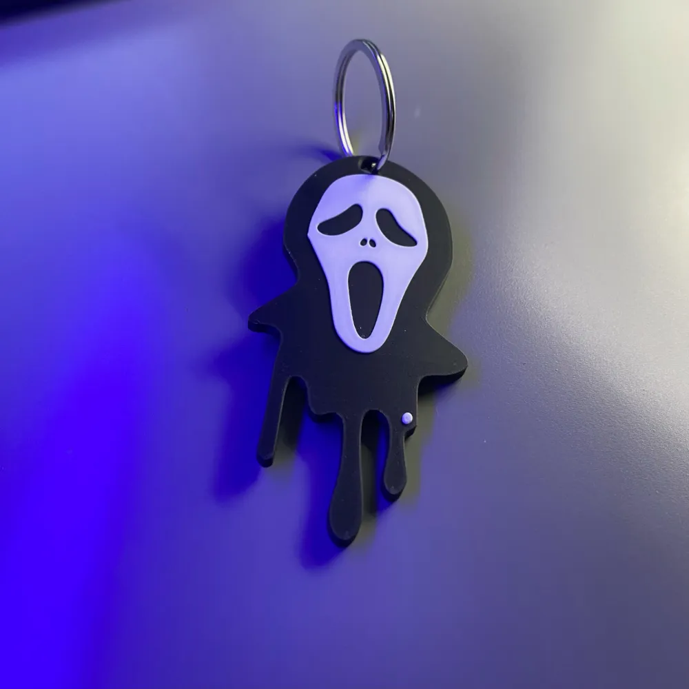 Creepy|Scream|Ghost Face Keychain|Halloween by GeometricStyle - MakerWorld