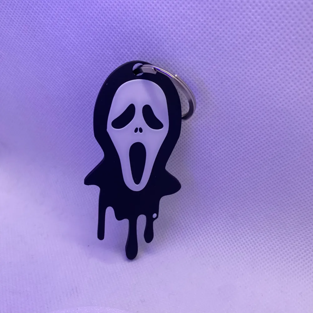 Creepy|Scream|Ghost Face Keychain|Halloween by GeometricStyle - MakerWorld