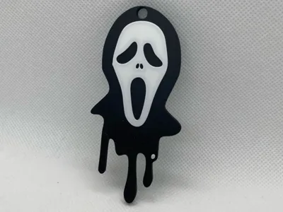 Creepy|Scream|Ghost Face Keychain|Halloween by GeometricStyle - MakerWorld