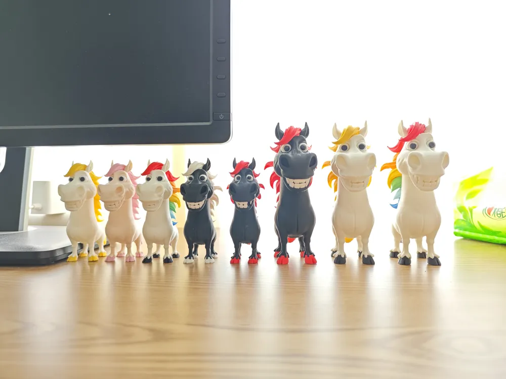 Poney joyeux - Arc-en-ciel chanceux - Intégré/Séparé - Impression ...