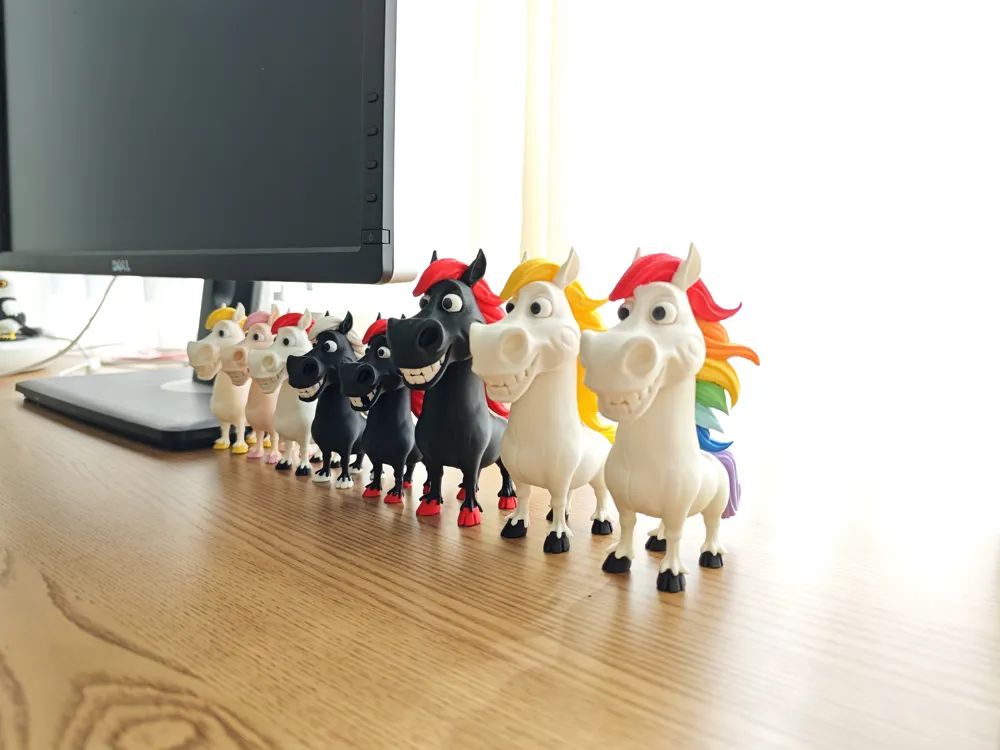 Poney joyeux - Arc-en-ciel chanceux - Intégré/Séparé - Impression ...