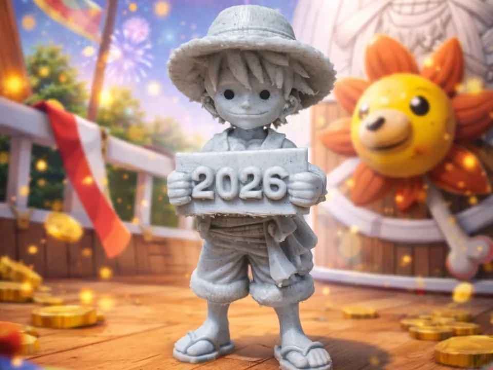Luffy – Happy New Year 2026 | 3D Printable Figure - Free 3D Print Model ...
