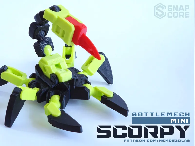 BattleMech Mini - Scorpy (SnapCore) - Modello di stampa 3D gratuito ...