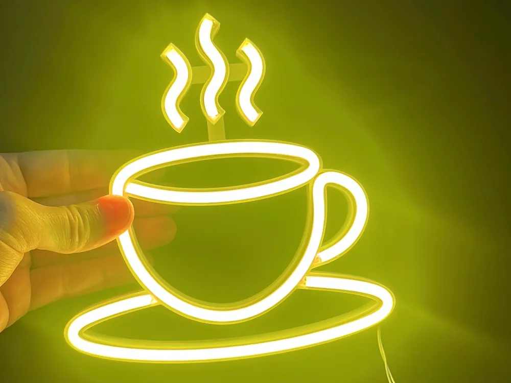 Neon Coffee Sign - Two versions - Free 3D Print Model - MakerWorld