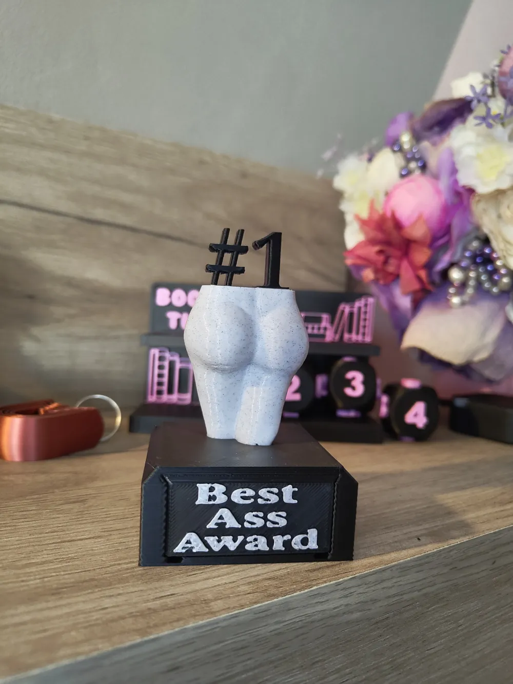 Trophy Best Ass award , No ams - Free 3D Print Model - MakerWorld