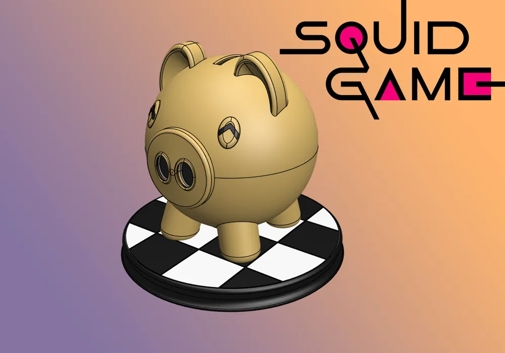 Squid game piggy bank with chessboard stand by zero79 - MakerWorld
