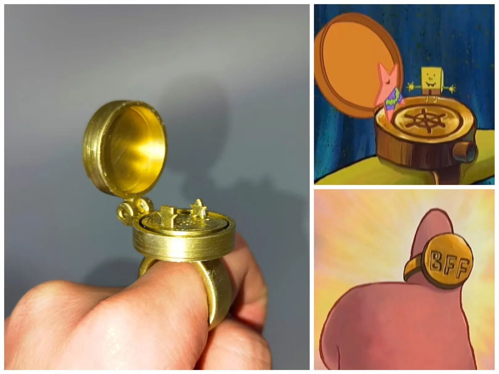 SpongeBob BFF (Best Friends Forever) Ring, Openable and Rotatable by ...