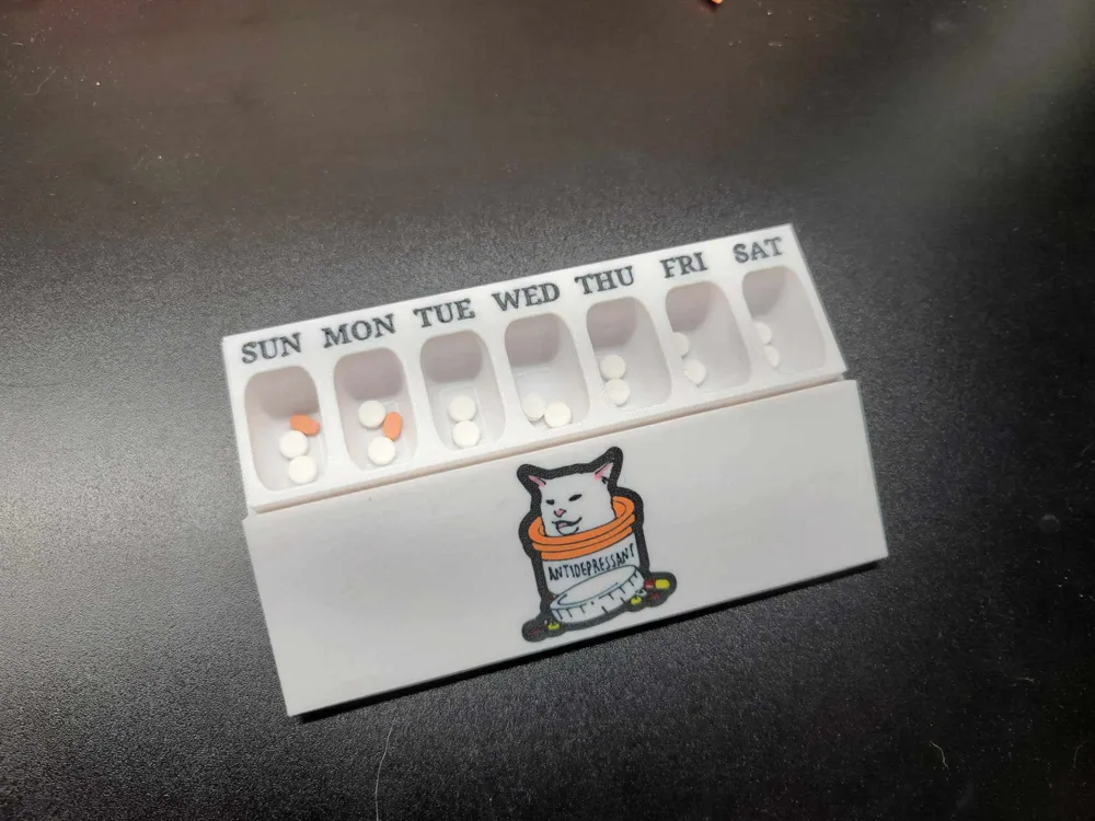 Antidepressant Smudge Meme Pillbox by metaljosh2029 - MakerWorld