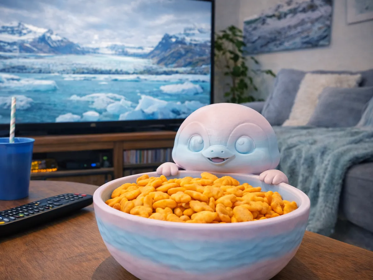 Penguin Snack / Popcorn Bowl - Free 3D Print Model - MakerWorld