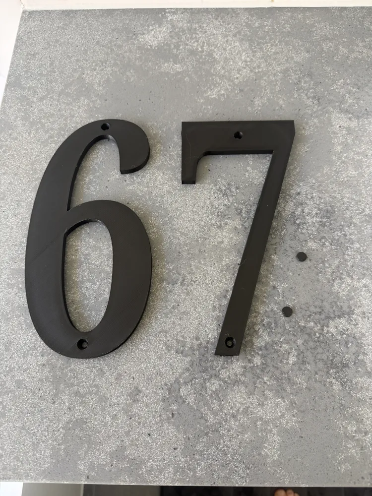Large House Numbers classy curb appeal 67 approved - Free 3D Print ...