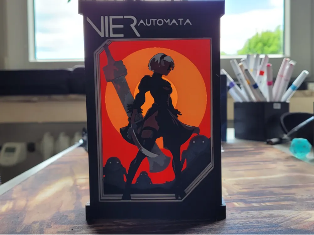 Nier Automata 2B Shadow Box by Retroperspektive42MakerWorld: Download ...