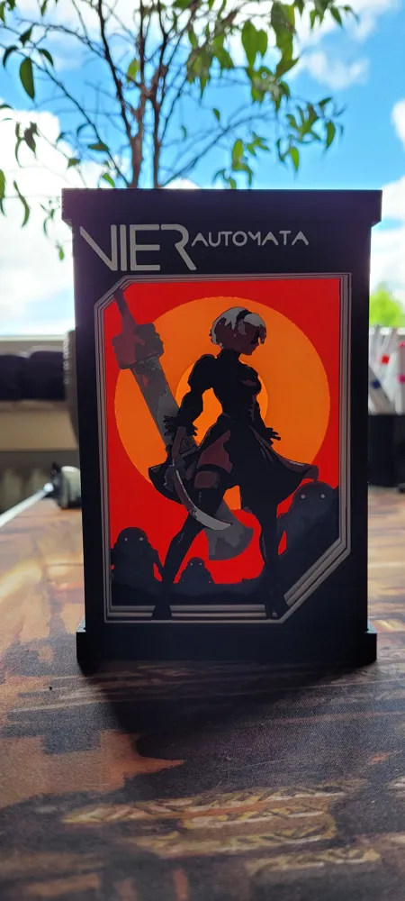 Nier Automata 2B Shadow Box by Retroperspektive42MakerWorld: Download ...