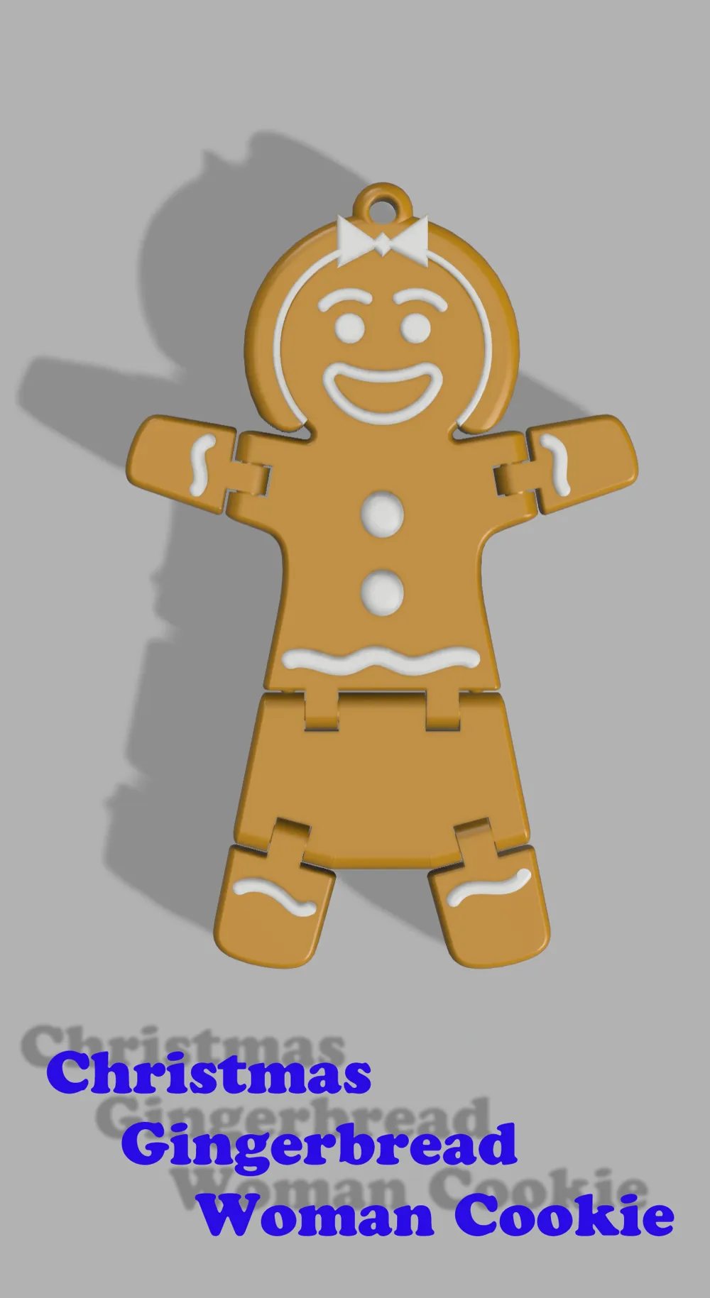Christmas Gingerbread Woman Cookie - Free 3D Print Model - MakerWorld
