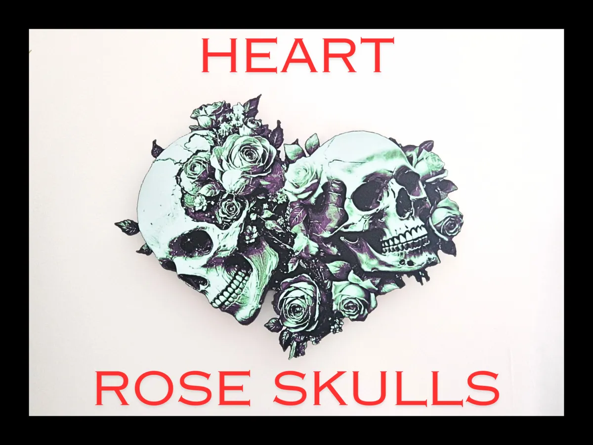 Rose Skulls HUEFORGE Heart Cut Out by Geek Marshall MakerWorld ...