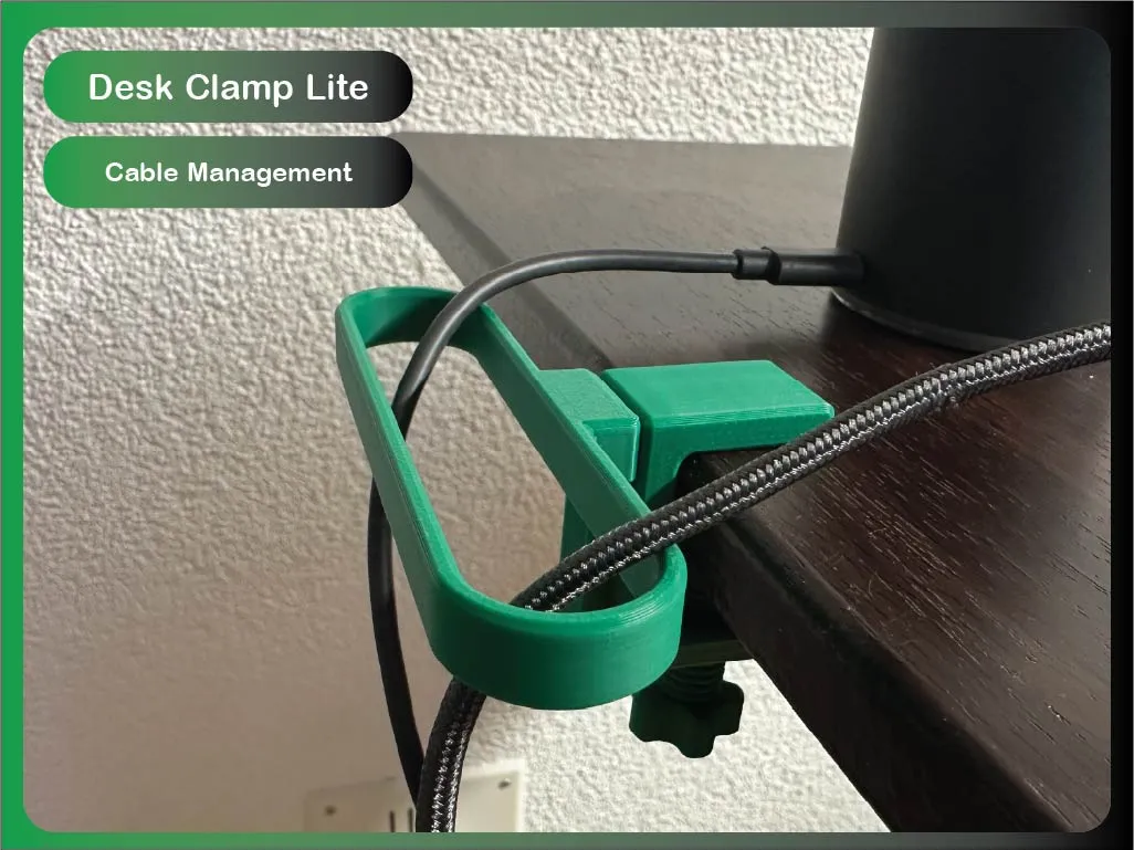 Desk Clamp Lite - Cable Management - Free 3D Print Model - MakerWorld
