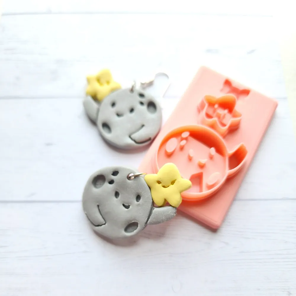Cute Moon and Star Combo Polymer Clay Cutter by The Pudgy Art Bandit ...