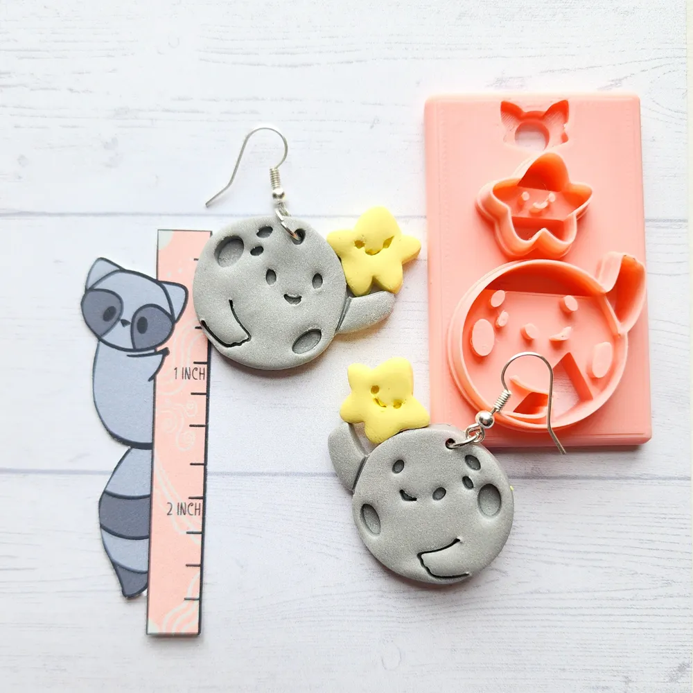 Cute Moon and Star Combo Polymer Clay Cutter by The Pudgy Art Bandit ...