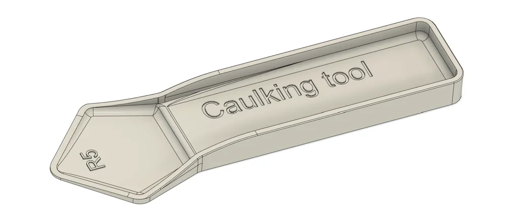 Caulking Tool with 5mm radius clean 90s - Free 3D Print Model - MakerWorld