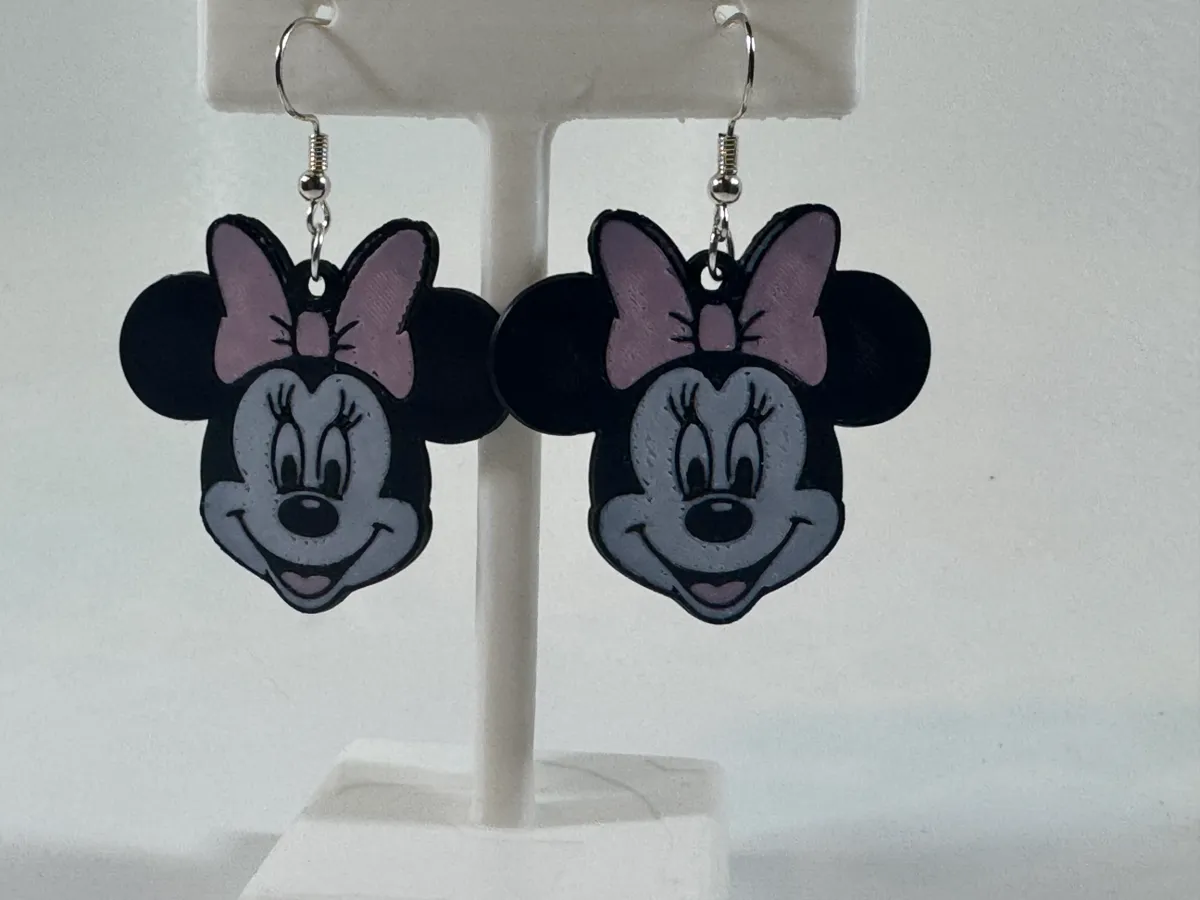 Minnie Mouse Earrings - Free 3D Print Model - MakerWorld
