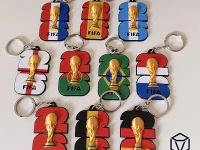 World Cup 2026 Logo Flag Keychain - Free 3D Print Model - MakerWorld