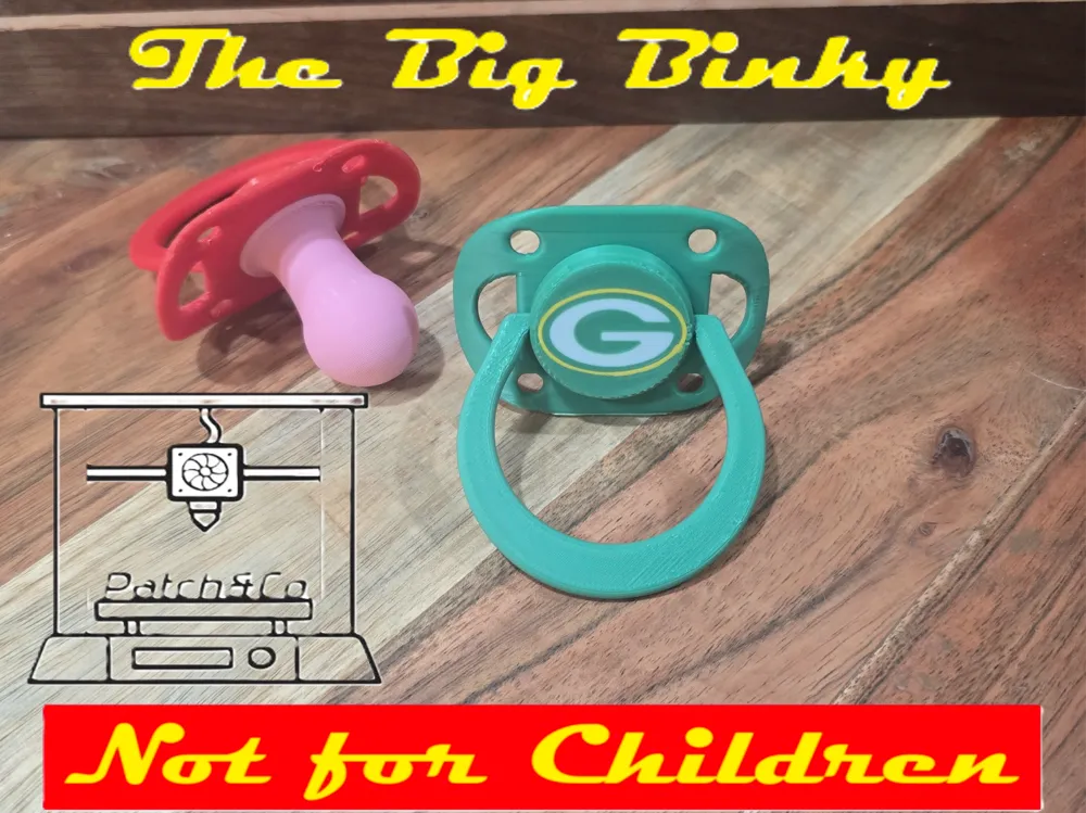 Green Bay Packers Big Binky Pacifier - Free 3D Print Model - MakerWorld