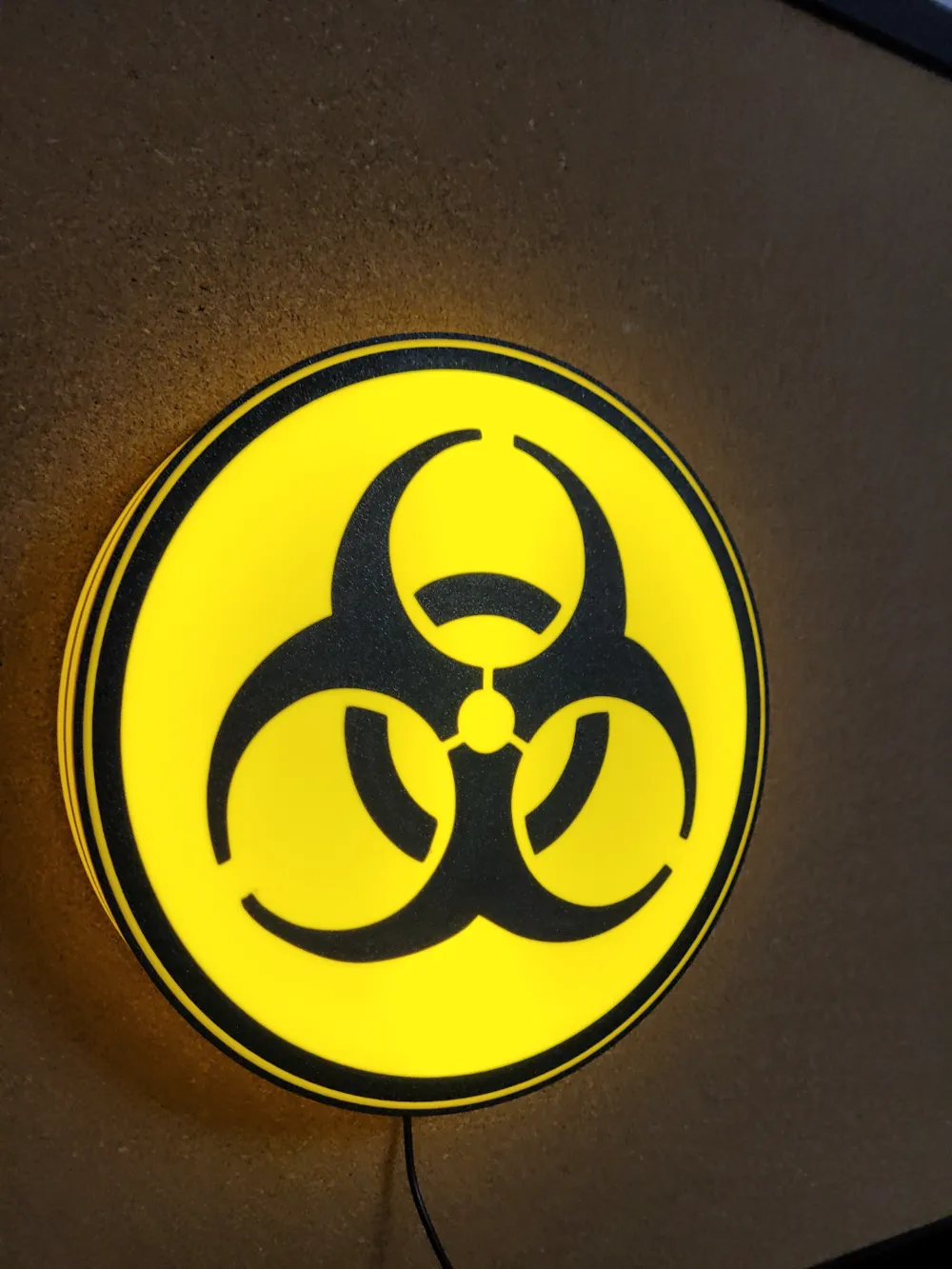 Biohazard wall mounted light box by Nostalgicprints - MakerWorld
