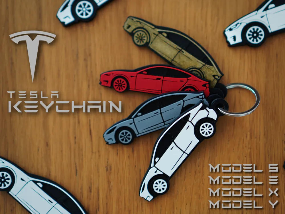 Tesla Model S/E/X/Y Profile Keychain - Free 3D Print Model - MakerWorld