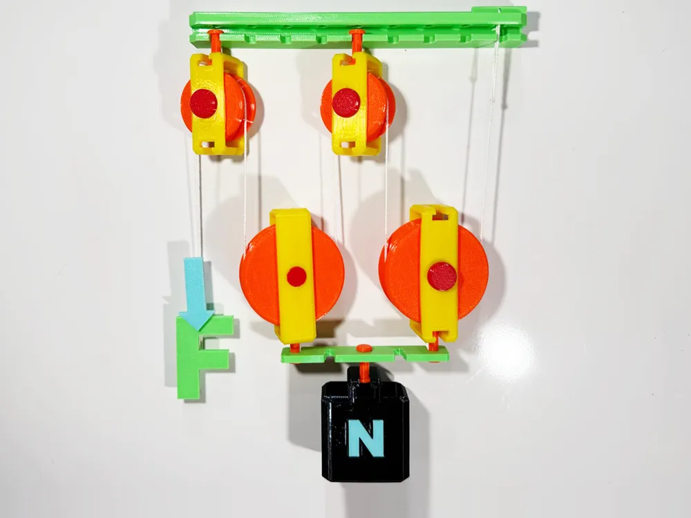Pulley System Physics Teaching Aid - Free 3D Print Model - MakerWorld