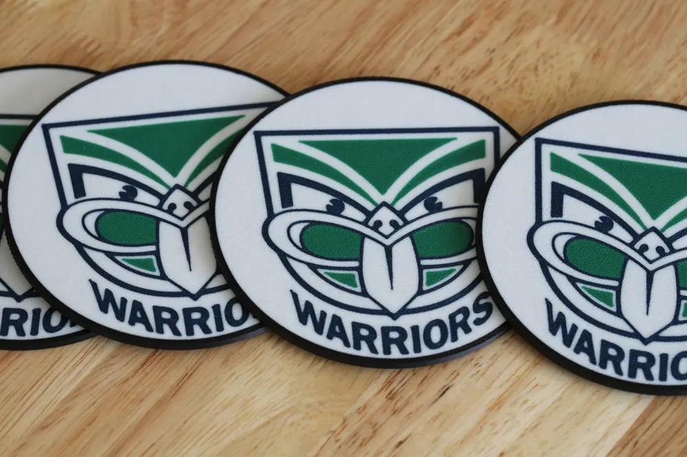 New Zealand Warriors NRL Rugby 100mm Round Coaster - Free 3D Print ...
