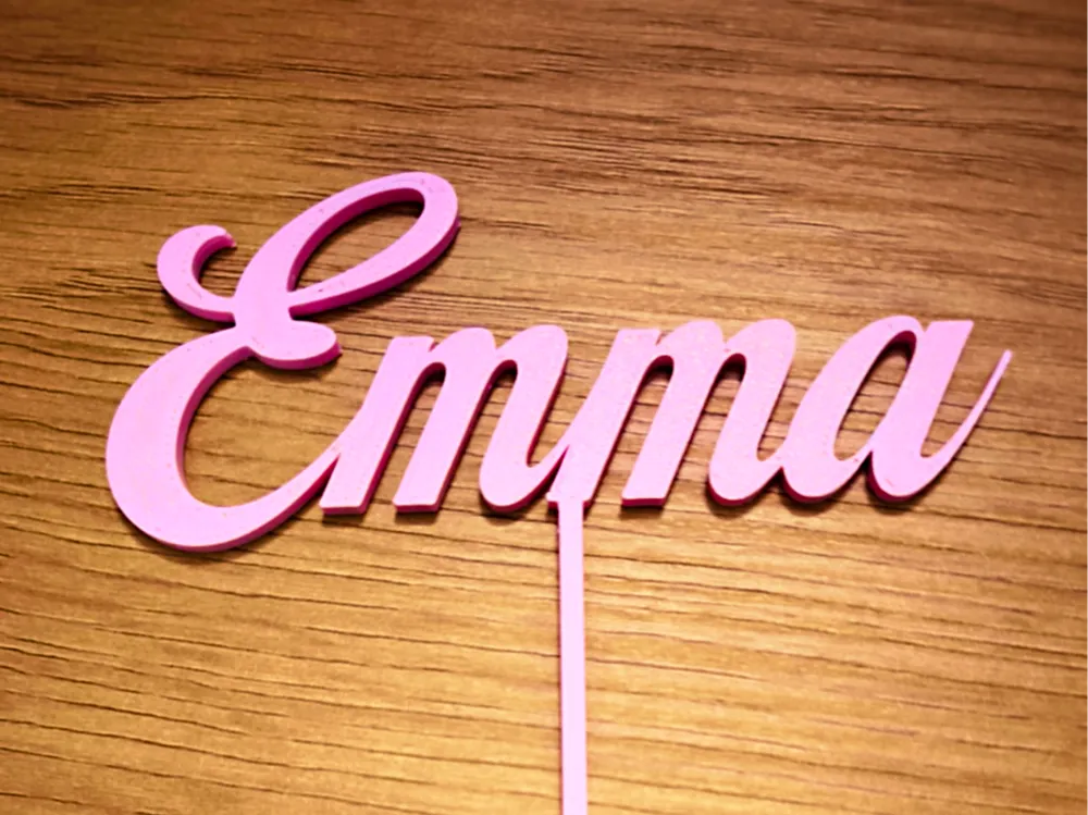 Cake topper name Emma - Free 3D Print Model - MakerWorld