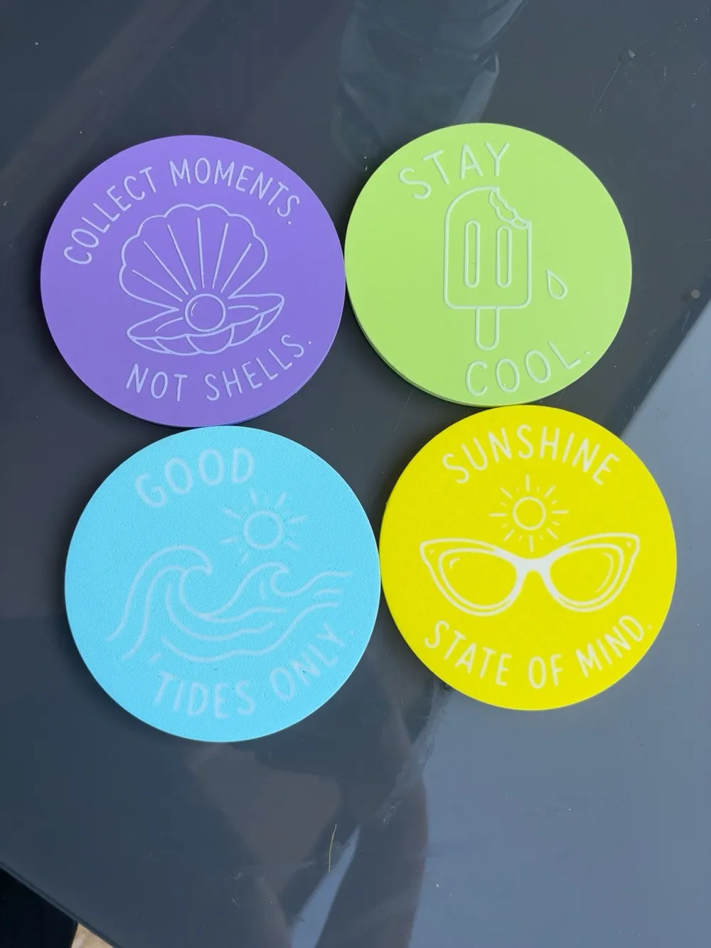 Summer Vibes Coaster Set – Cool Drink Coasters - Free 3D Print Model ...