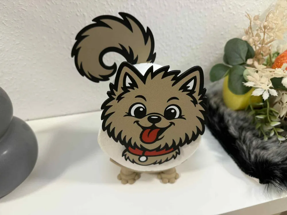 Toilet paper hater Pomeranian dog by Tiggr3D MakerWorld: Download Free ...