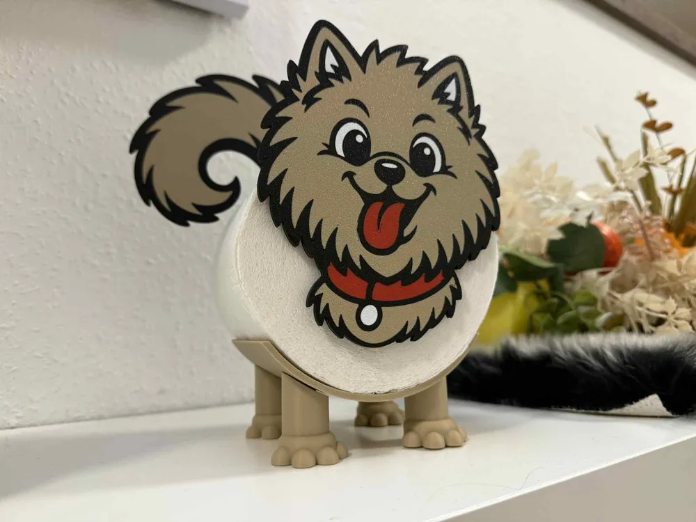 Toilet paper hater Pomeranian dog by Tiggr3D MakerWorld: Download Free ...