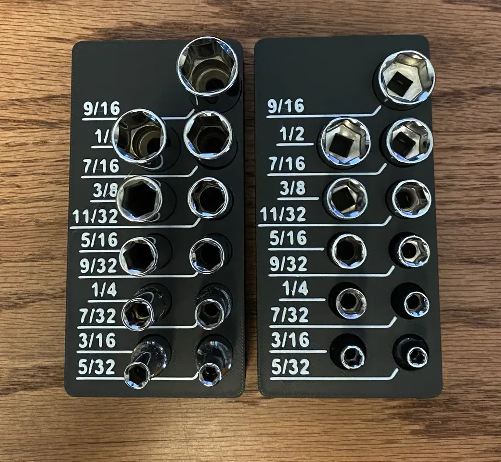 (7 set variations) Imperial 1/4" Drive Socket Holders, Gridfinity by ...