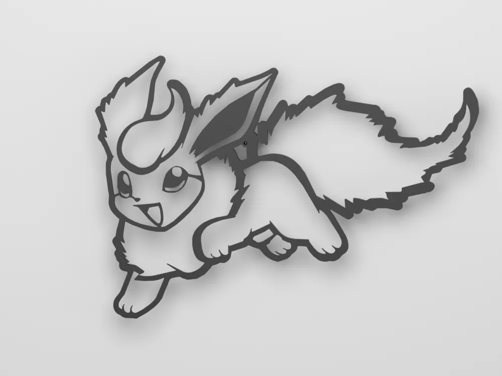 Flareon Wall Deco Outline by SnK3DD - MakerWorld