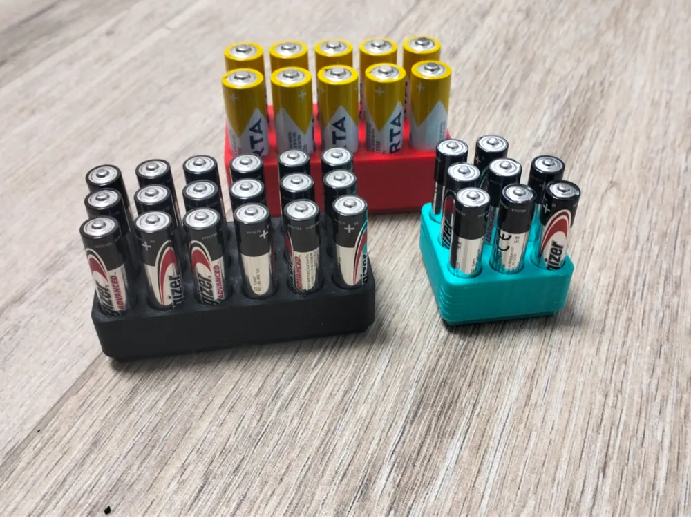 Gridfinity Battery Holder - AAA - AA - Free 3D Print Model - MakerWorld