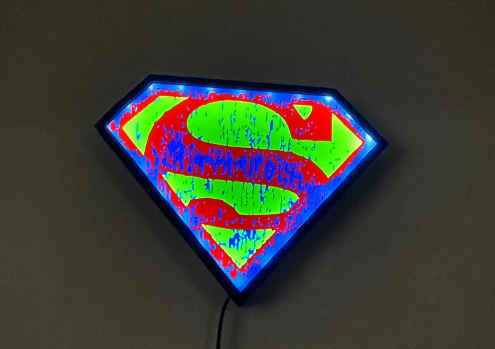 Superman LED light box by Balorfan85 - MakerWorld