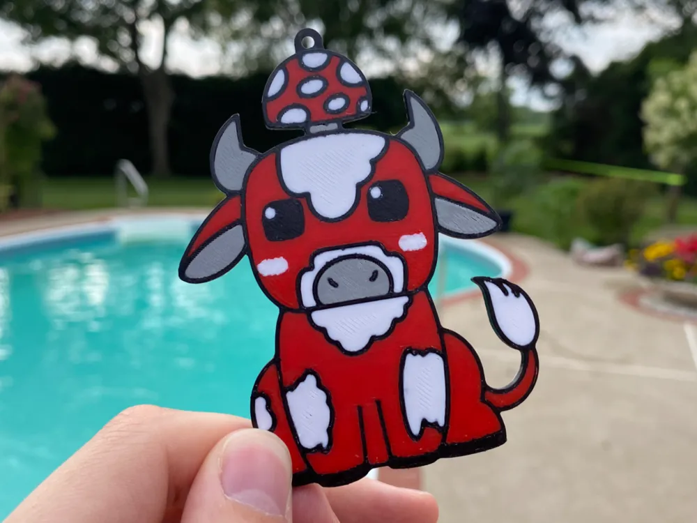 Mooshroom Keychain by PattyWithAP - MakerWorld