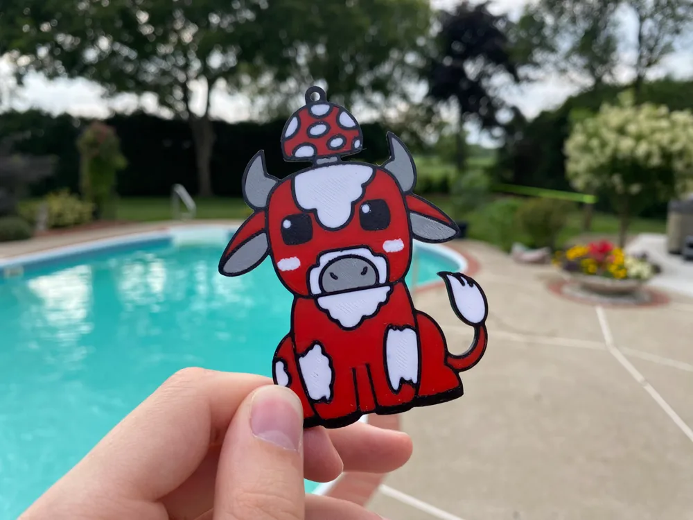 Mooshroom Keychain by PattyWithAP - MakerWorld