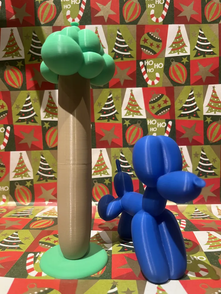 Ballon Dog pees on tree - Free 3D Print Model - MakerWorld