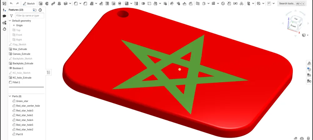 Morocco flag key chain by Nirolfix - MakerWorld