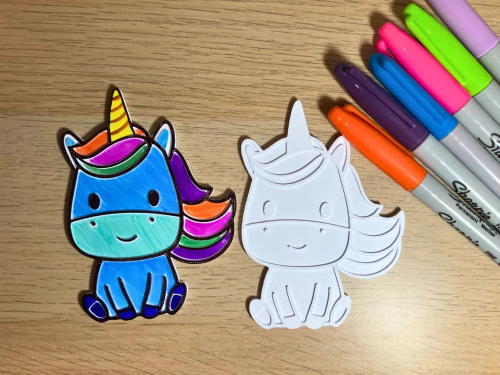 Cute Unicorns Coloring Set by A*i*m*e*e* MakerWorld: Download Free 3D ...