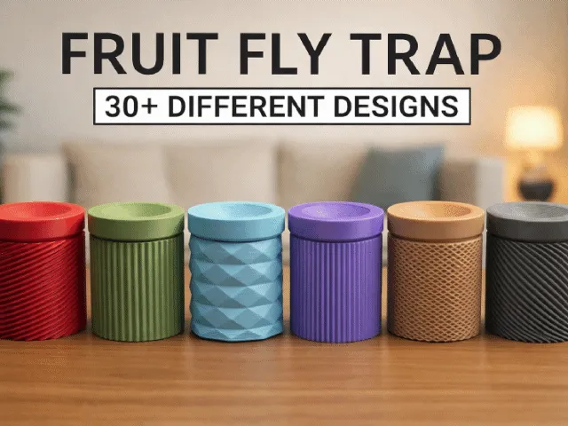 Fruit fly trap 30+ different designs - Free 3D Print Model - MakerWorld