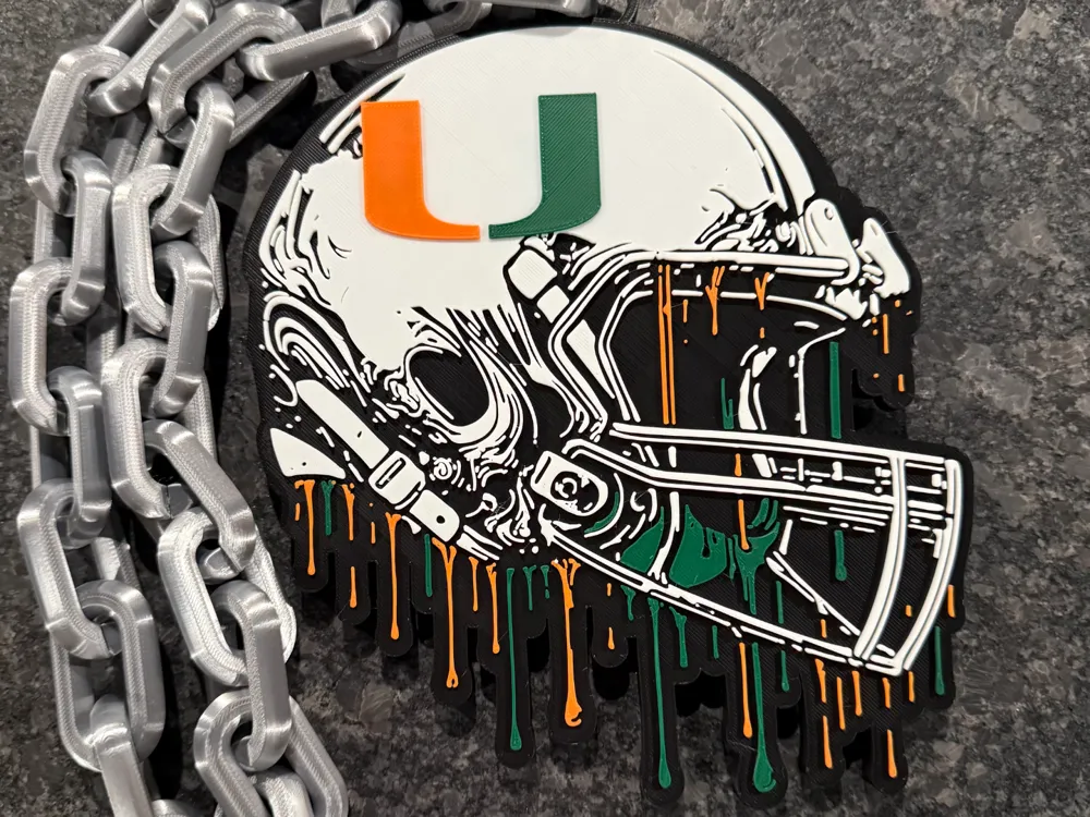 Miami Hurricanes Helmet Drip Hype Chain - Free 3D Print Model - MakerWorld