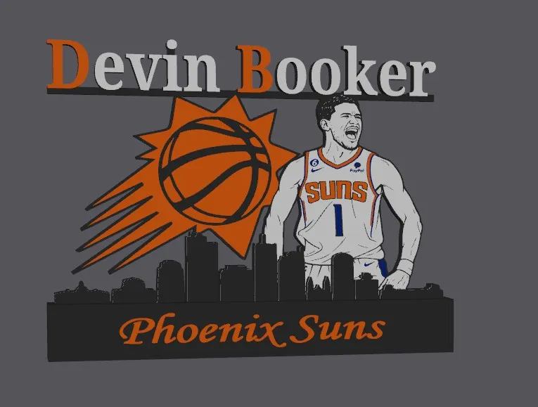 NBA - Phoenix Suns Devin Booker display v2 - Free 3D Print Model ...